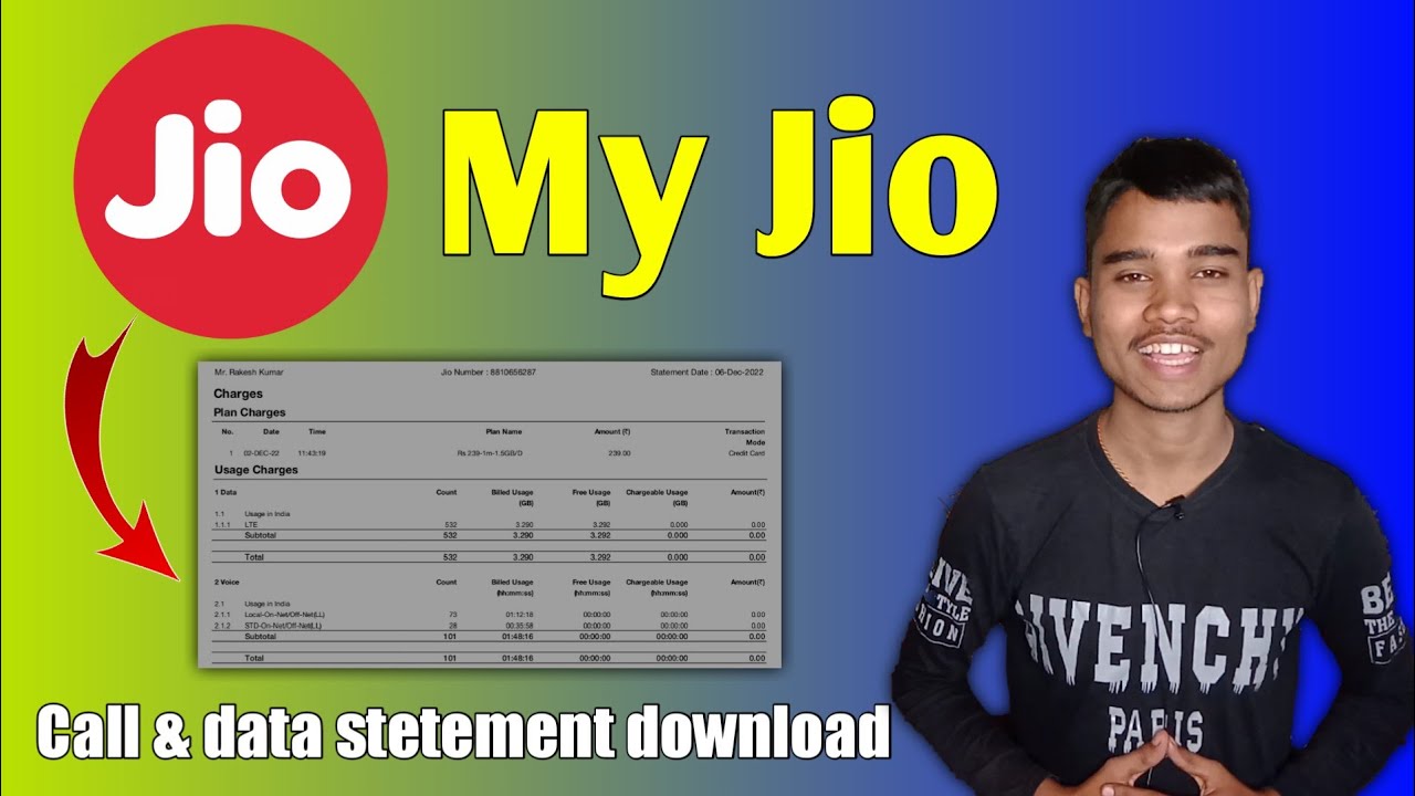 How to check my jio call data stetement New features@ajeettechme - YouTube