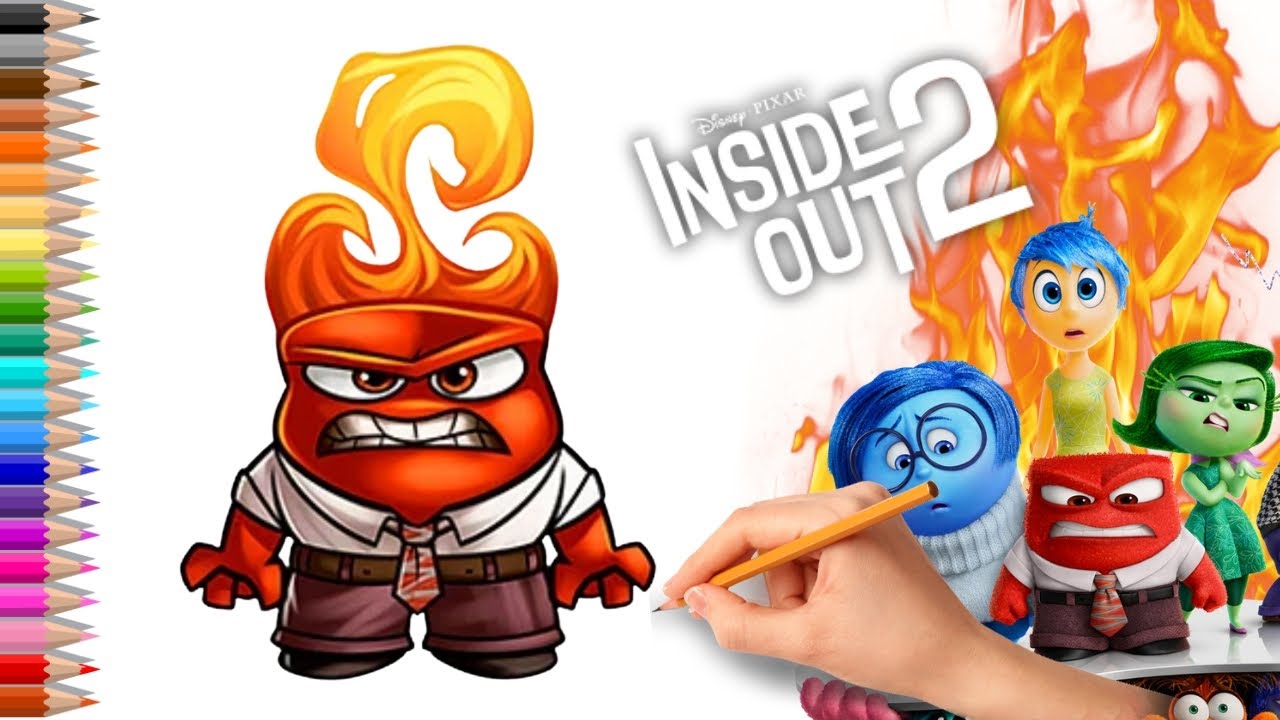How to Draw Anger from Inside Out 2 Pixar 2024 #howtodraw #insideout2 # ...