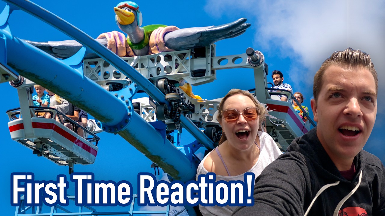 Riding the Worlds Only S&S Free Fly Coaster Tranan! Europe's Most ...