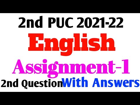 2nd puc English assignment 1 with answers 2021-22 - YouTube