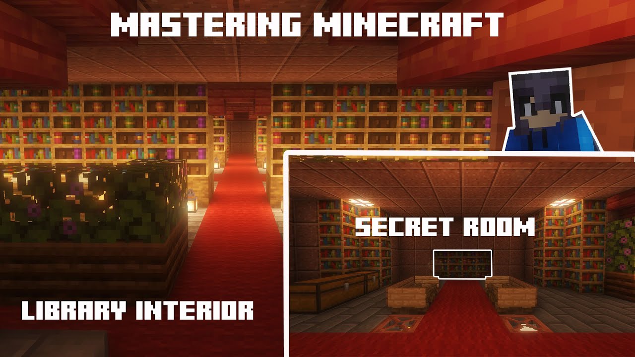 Mastering Minecraft: SECRET ROOM with finished LIBRARY interior?! - YouTube