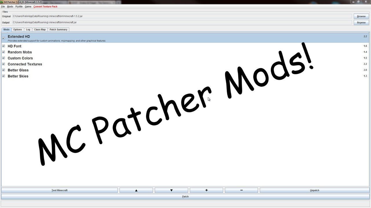 [1.8.8] Minecraft MC Patcher Mods Erklärung! [Tutorial] - YouTube