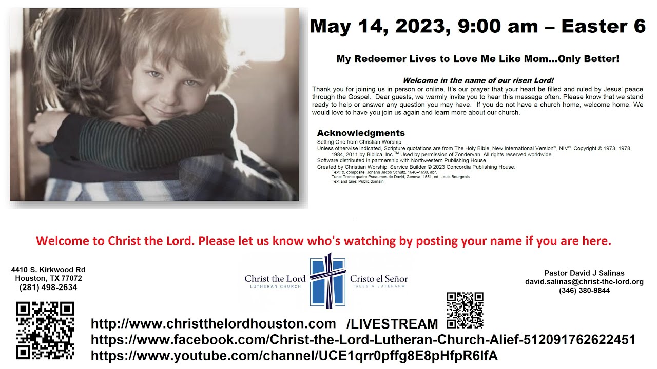 May 14, 2023, 9:00 am – Easter 6 - YouTube