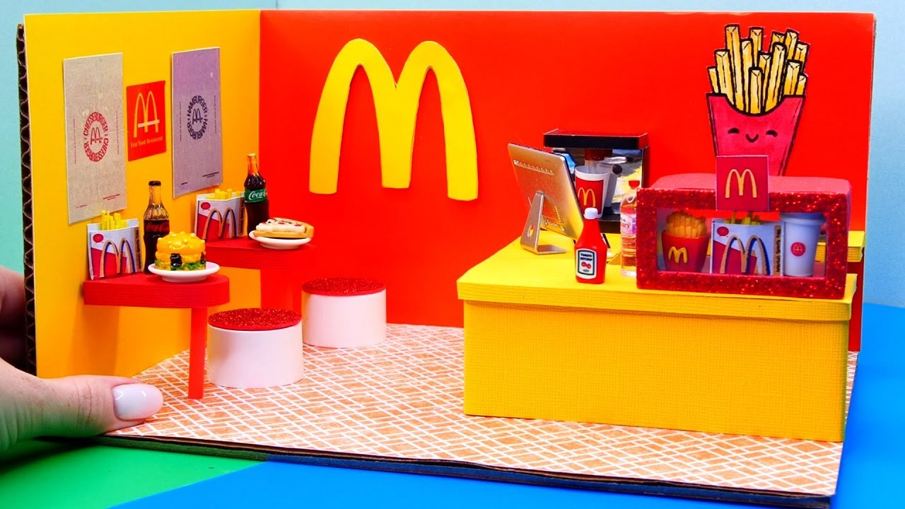 Cardboard McDonalds and Mini Mcdonalds Food! - YouTube