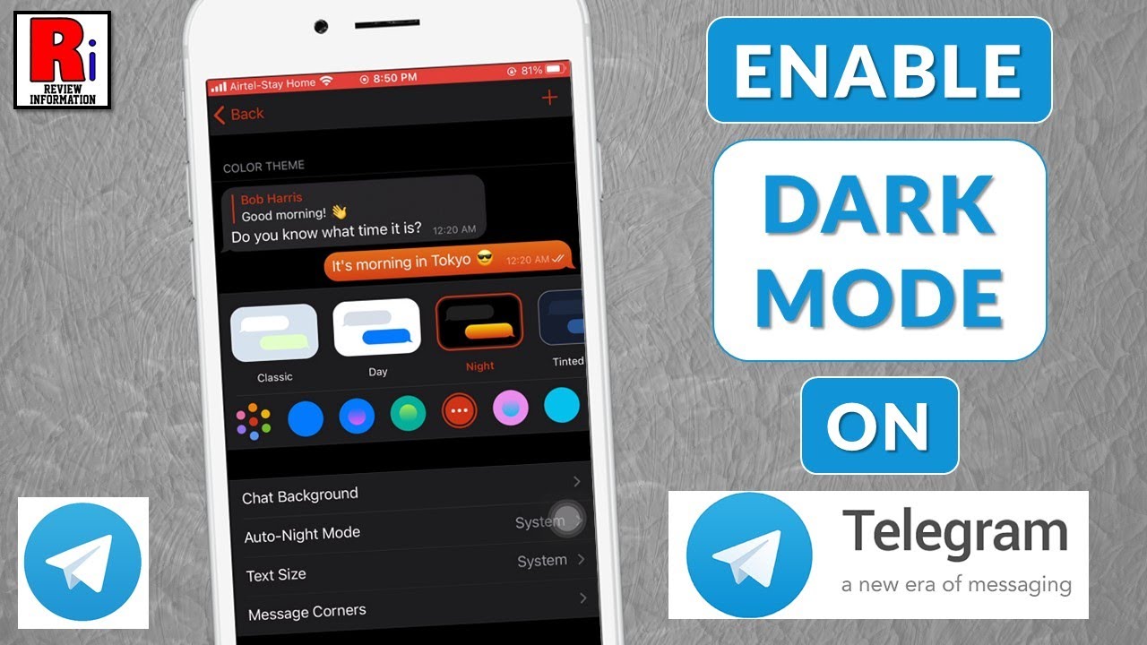 How to Enable Dark Mode on Telegram Messenger - YouTube