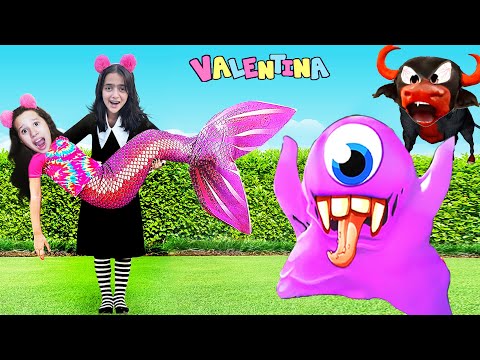 Valentina ve Maria Clara Deniz Kızı, Koşan Boğa ve SLIME Canavarı ile EĞLENCELİ bir hikâyede