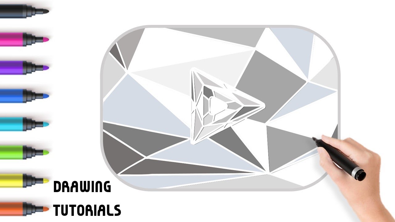 HOW TO DRAW YOUTUBE DIAMOND PLAY BUTTON - YouTube