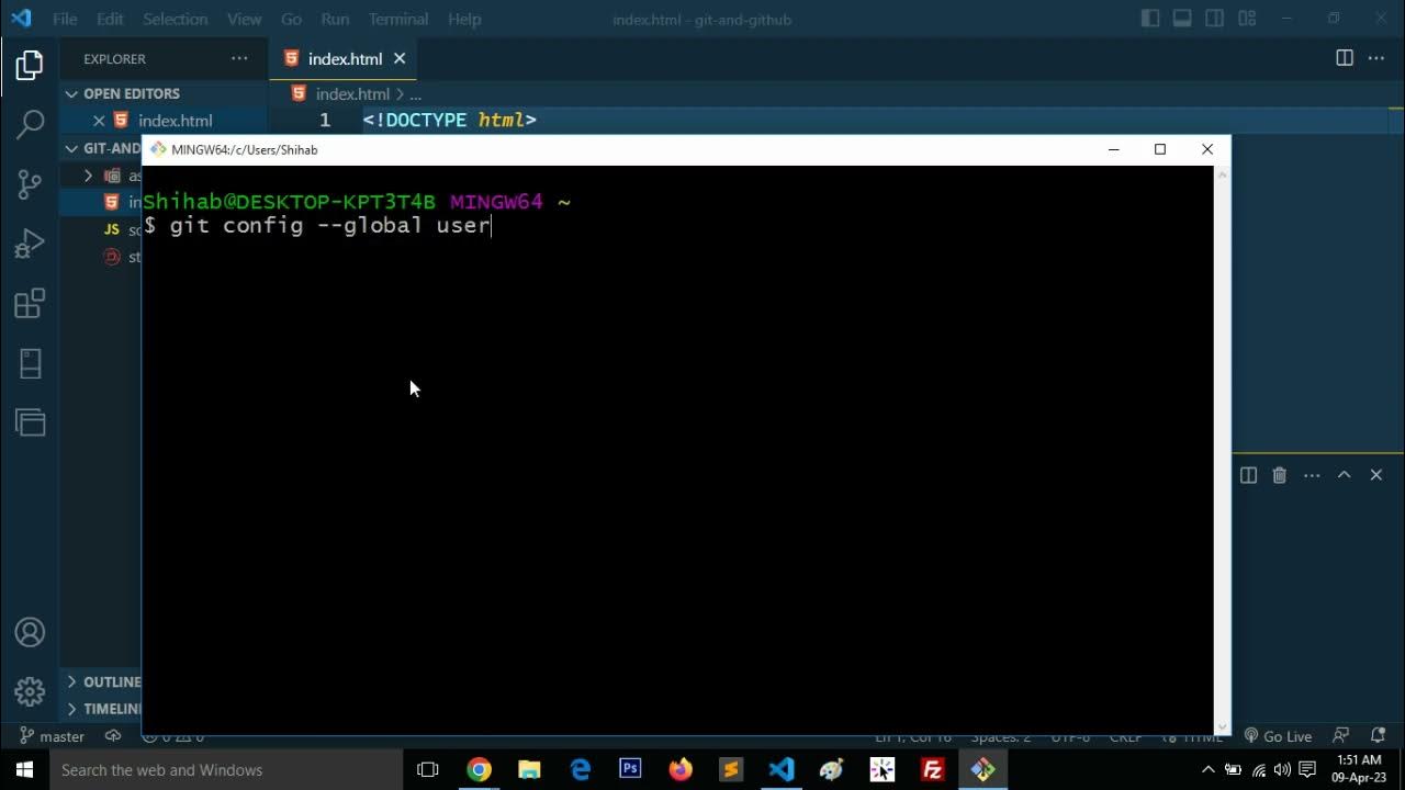 First time configuration of your Git command line (terminal) - YouTube