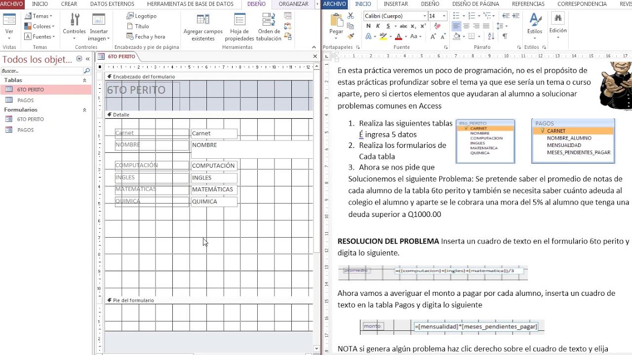 ACCESS FORMULAS EN FORMULARIOS - YouTube