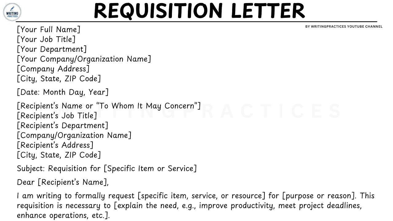 [LETTER TEMPLATE] How To Write A Requisition Letter Steps Guide ...