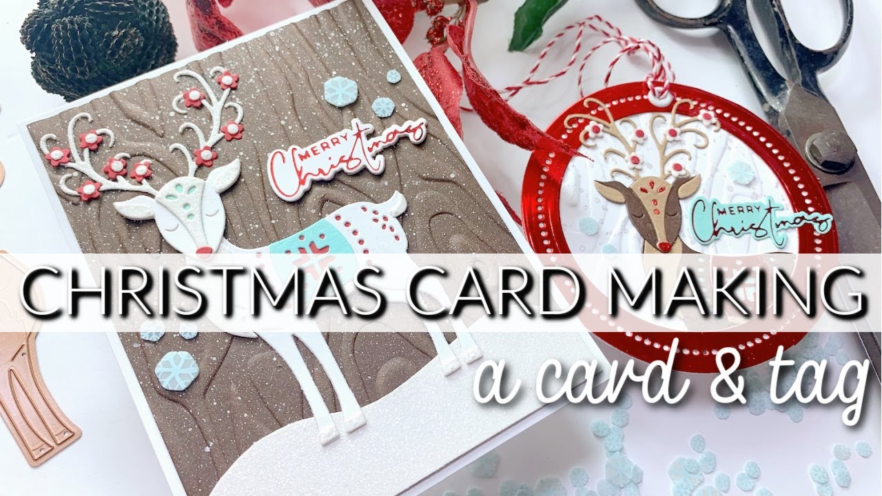 Magical Deer Christmas Card & Tag with Spellbinders - YouTube