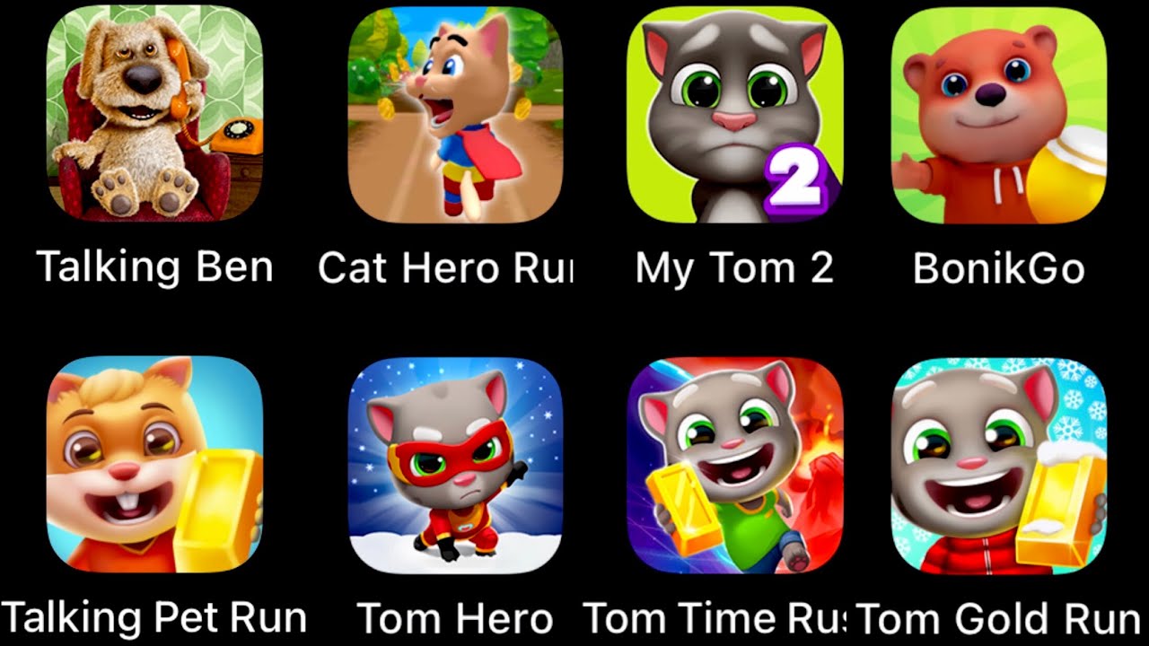 Talking Pet Gold Run,Panda Panda Run,Talking Ben,My Tom 2,Tom Time Rush ...