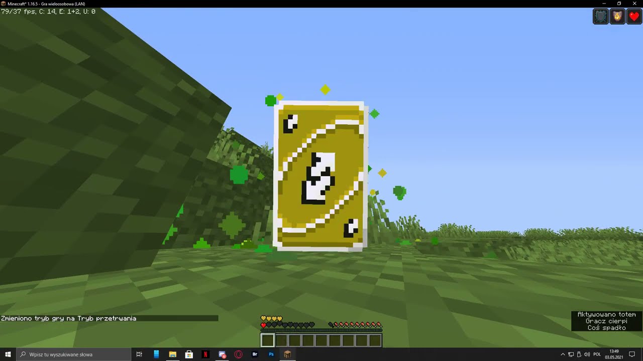 Minecraft totem reverse uno card - YouTube