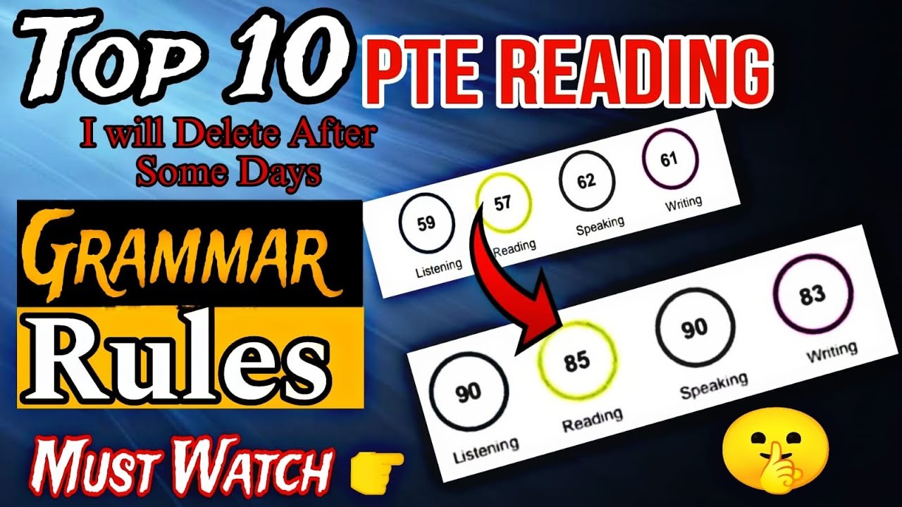 Pte Reading Grammar Shortcut Rules |Secret Rules| #pawanpte - YouTube