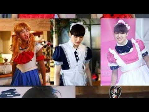 BTS members dressed as girl 👗 | BTS RM | Jin | Suga | Jhope | Jimin | V ...
