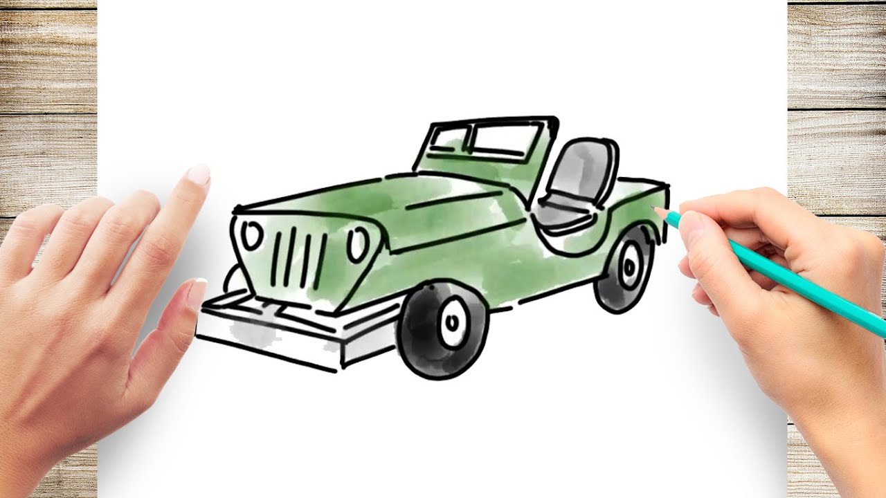 How to Draw and Coloring Jeep - YouTube