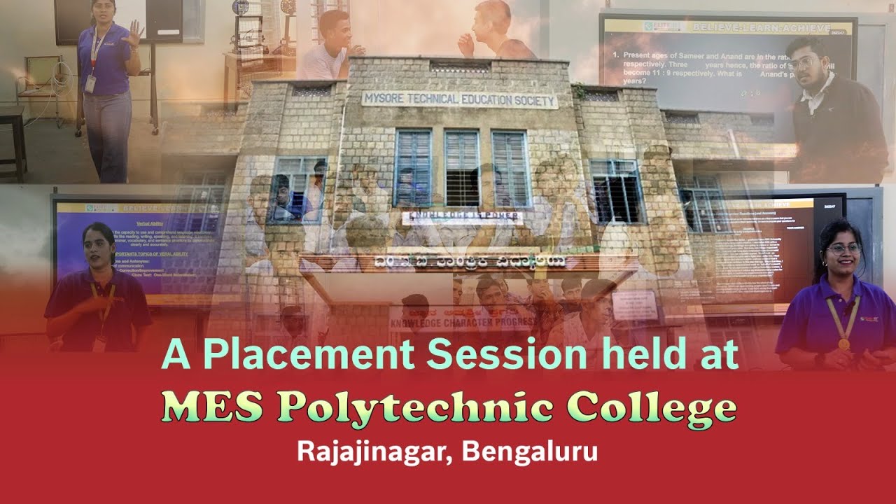Placement Session held at MEI Polytechnic college Rajajinagar Mechanic ...