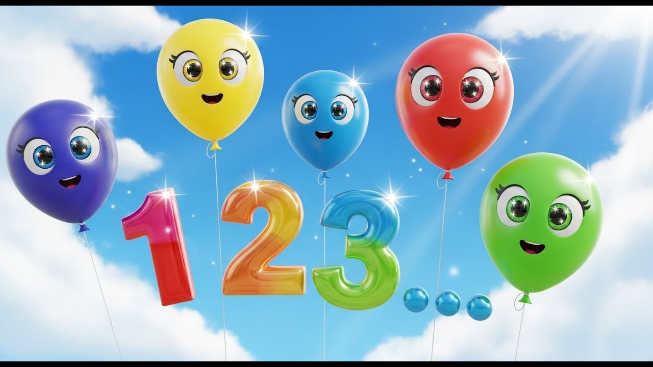 Counting Balloons Floating Up 🎈 | Learn Numbers for Kids | Fun Counting ...