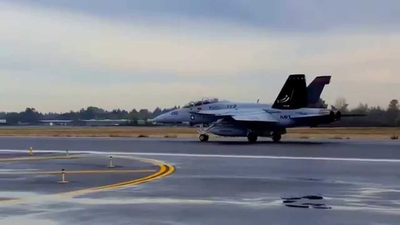 NAVY F-18/F Full Afterburner Takeoff (McChord AFB) - YouTube