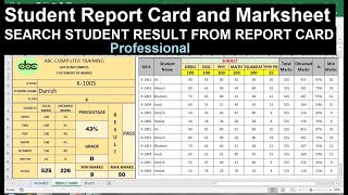 Microsoft Excel Report Card Template