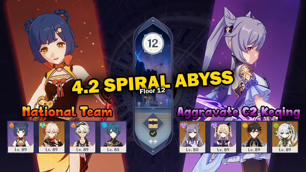 National Team & Aggravate C2 Keqing | 4.2 Spiral Abyss | Genshin Impact ...