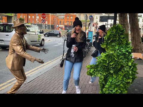 Scared the Life out of them. Golden Statue and Bushman Prank