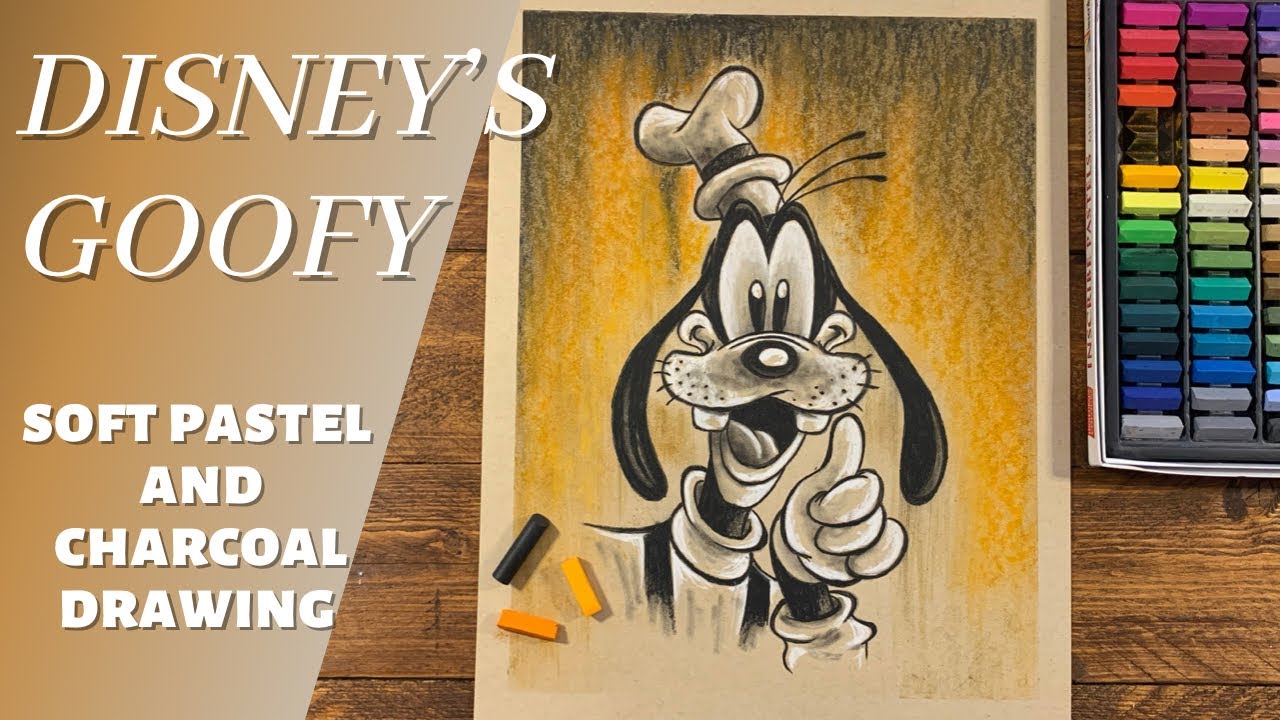 Disney’s Goofy Charcoal and Soft Pastel Portrait Drawing | Disney Art ...