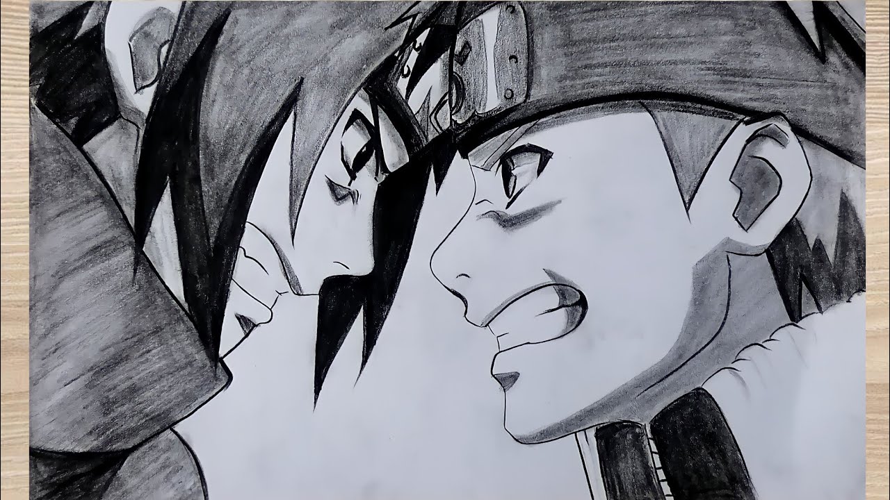 How To Draw Naruto Vs Sasuke (Rasenganvs Chidori) | Naruto | Step By ...