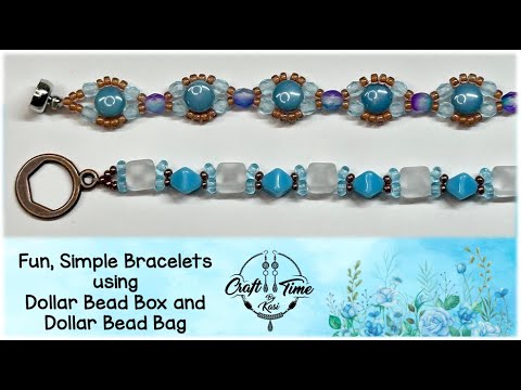 Simple Beaded Bracelets Using Dollar Bead Box and Bag - YouTube
