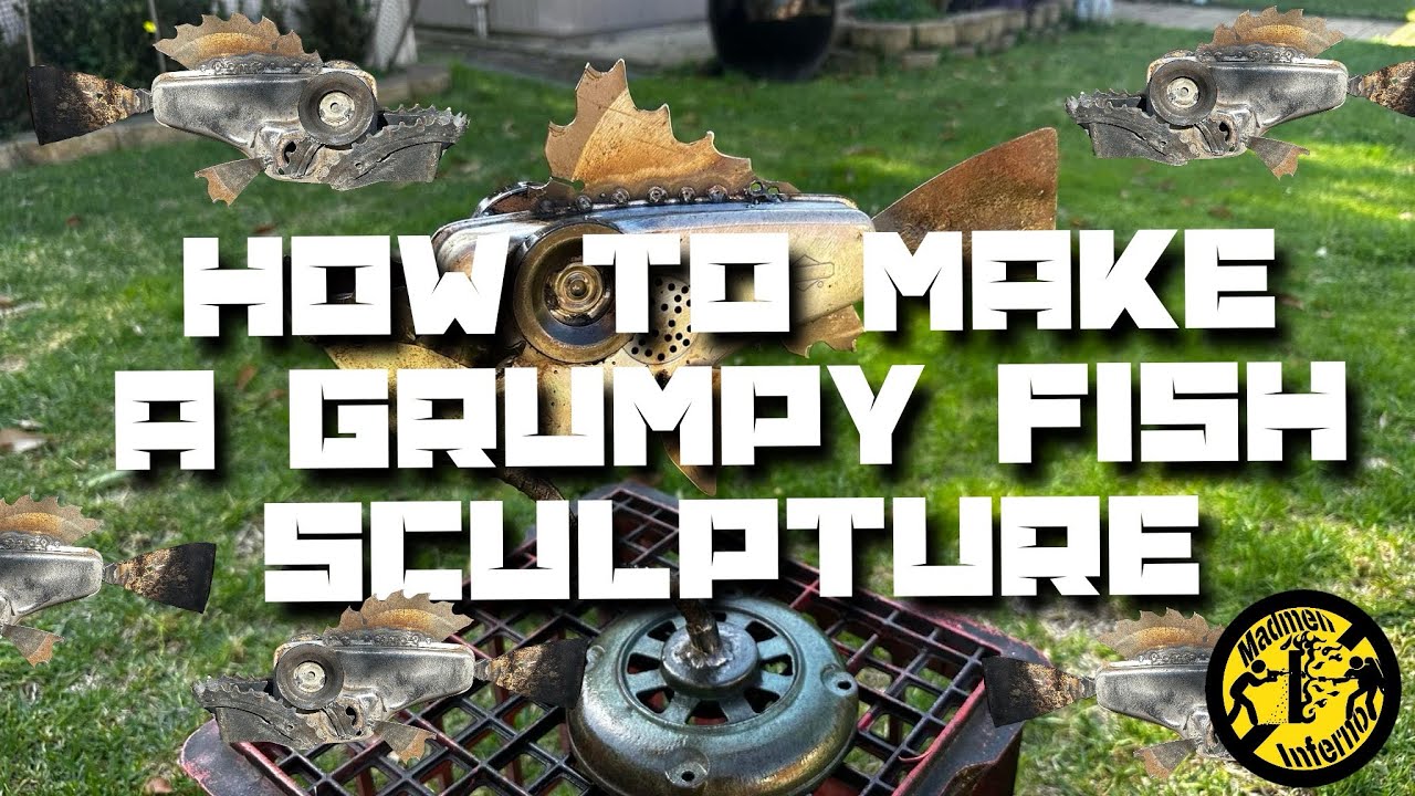 Scrap metal fish sculpture - YouTube