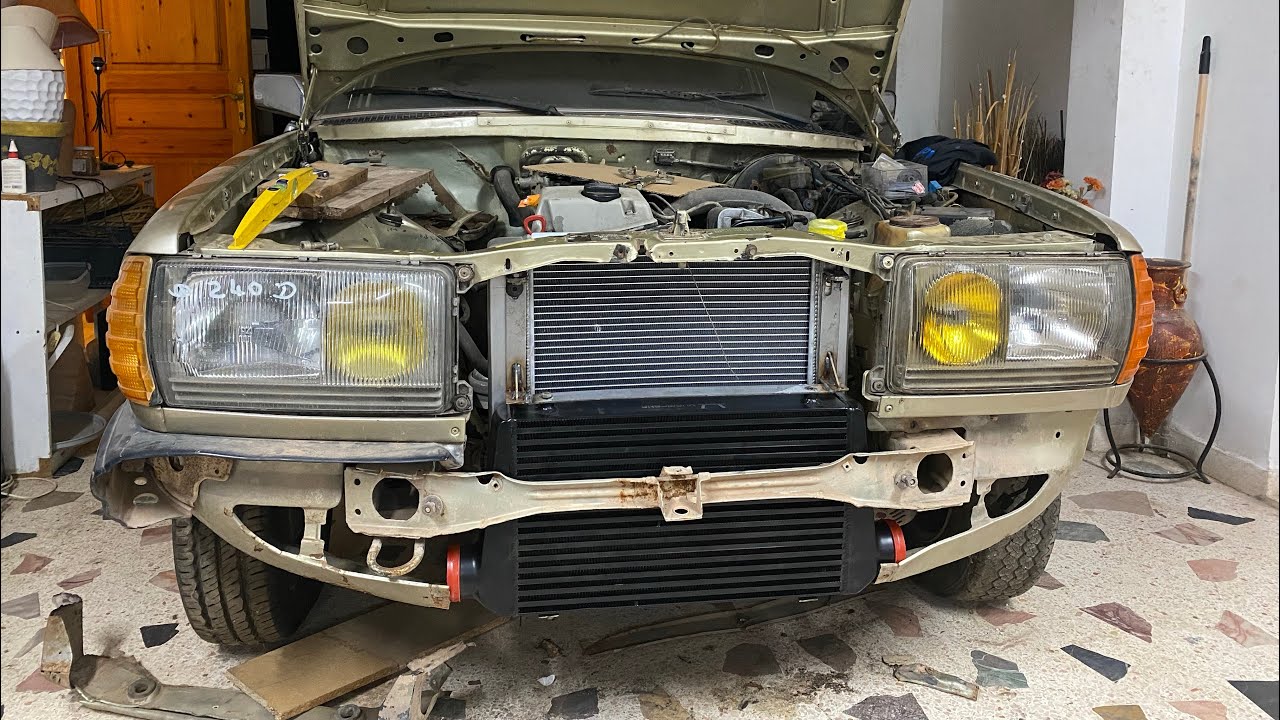 S123 OM606 (part6) radiator + intercooler install - YouTube