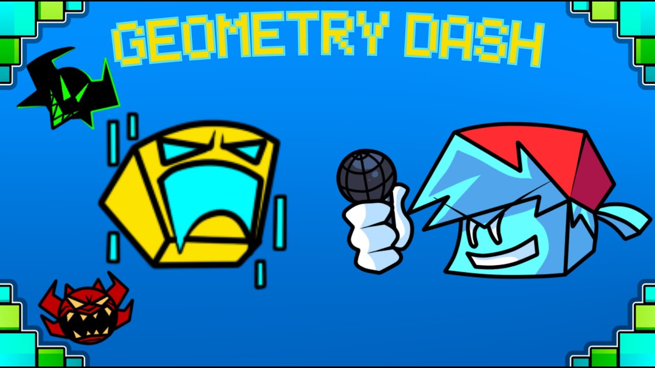 FNF vs Geometry Dash - QUE RAIVA DESSES ESPINHOS!!!!!!!! - YouTube