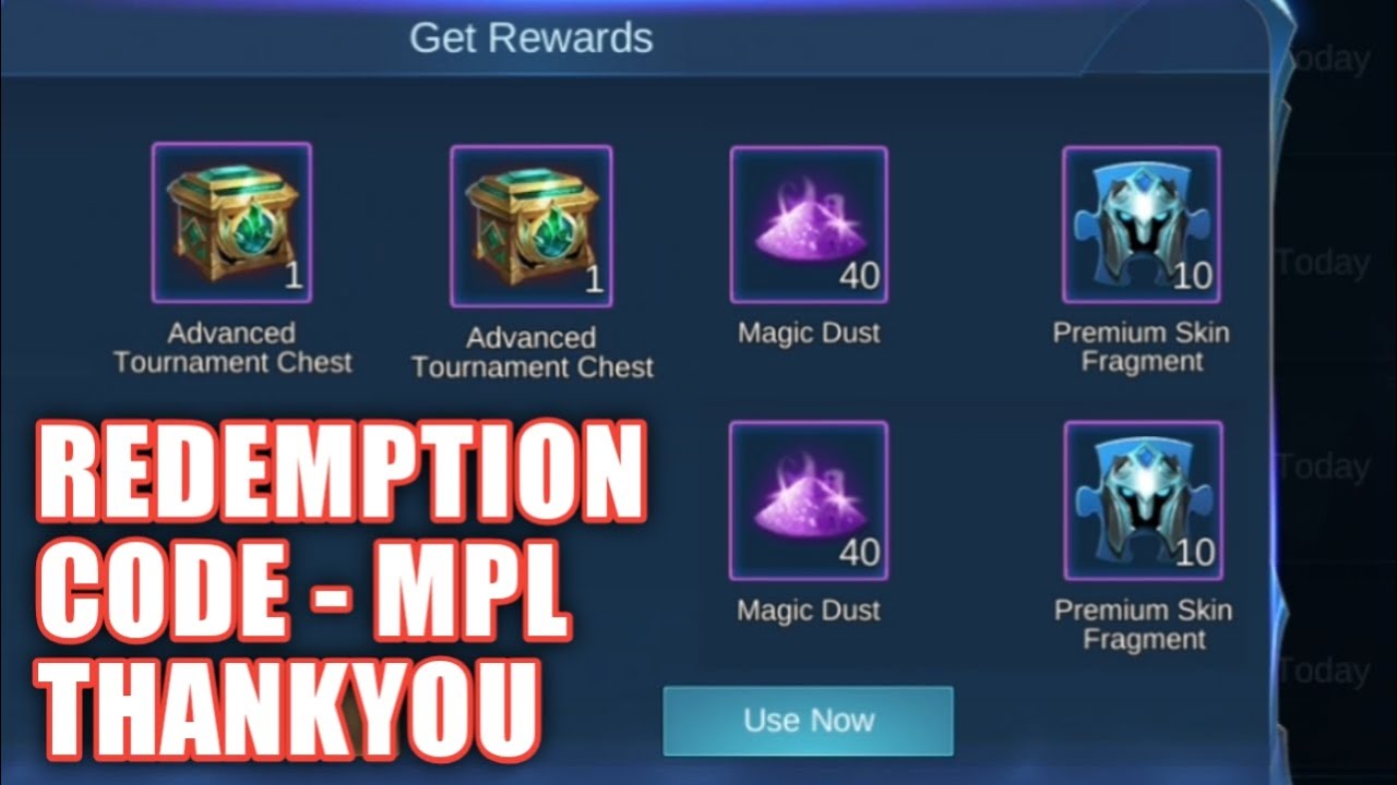 MPL REDEMPTION CODES - Rare Skin Fragments and Magic Dust || Mobile ...