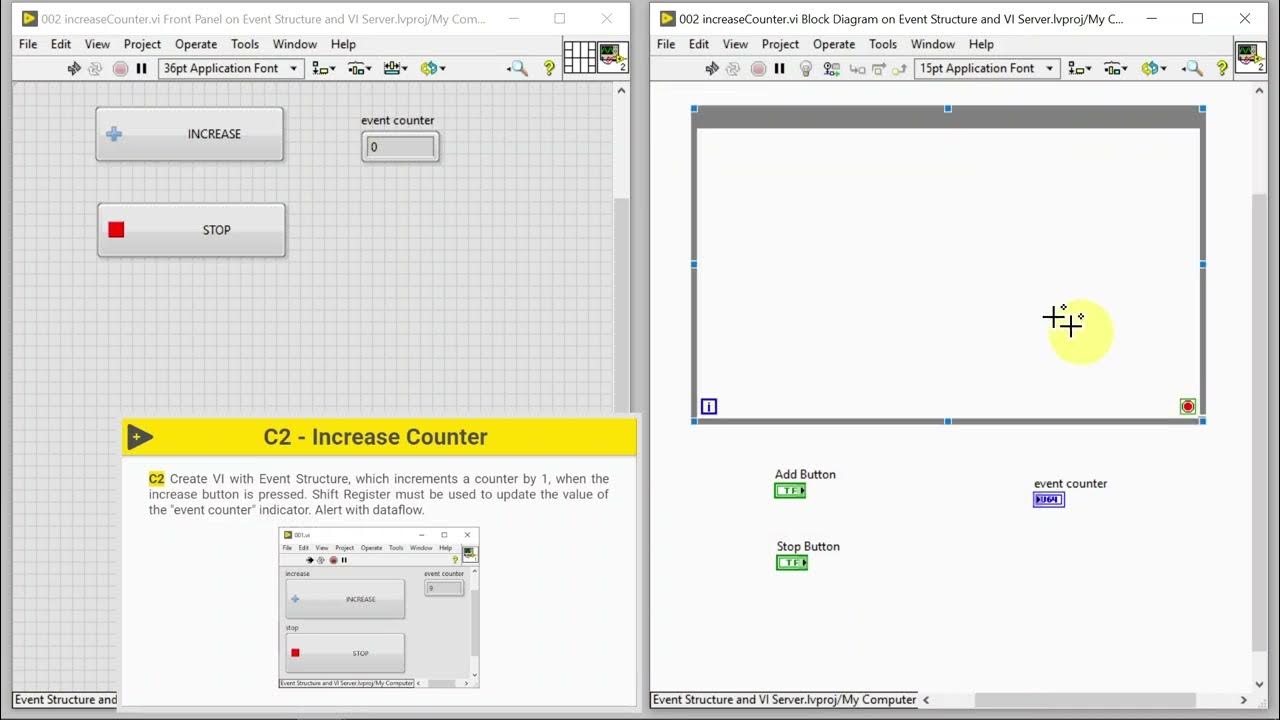 LabVIEW #12.2 - Event Structure and VI Server (Challenges) - YouTube