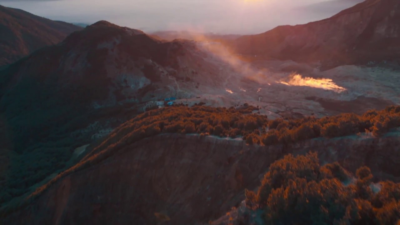 Mt Papandayan from the Sky (Cinematic Footage) - YouTube