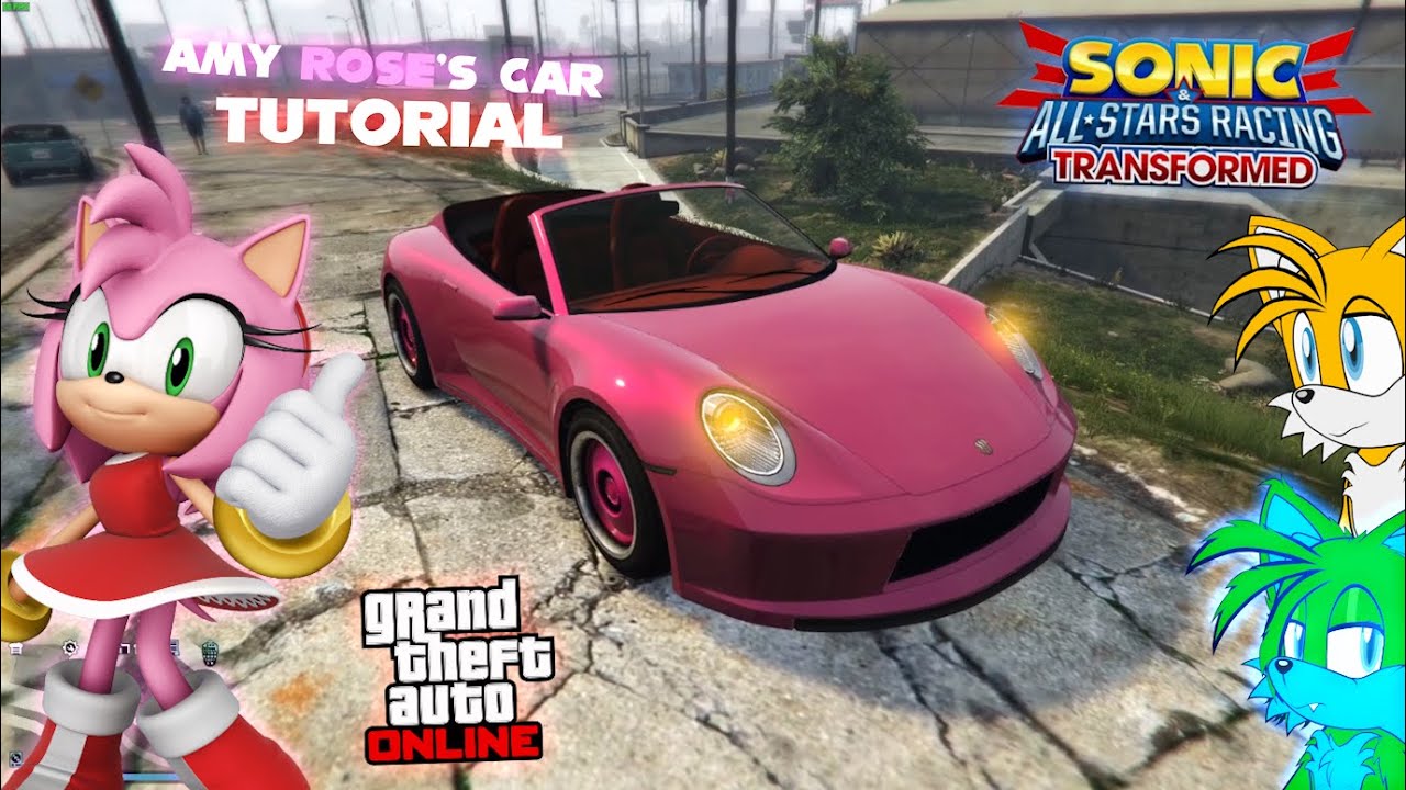 Gta Online Amy Roses Car From Sonic And All Stars Racing Transformed Pink Cabriolet