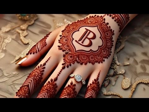 🌸 B Alphabet Mehndi Tattoo | Stylish Mehndi Design for Girls 🌸