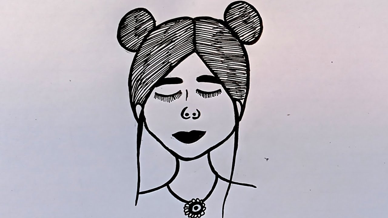 Easy Pencil Drawing | Aesthetic Girl Sketch | Easy Sketch for Beginners ...
