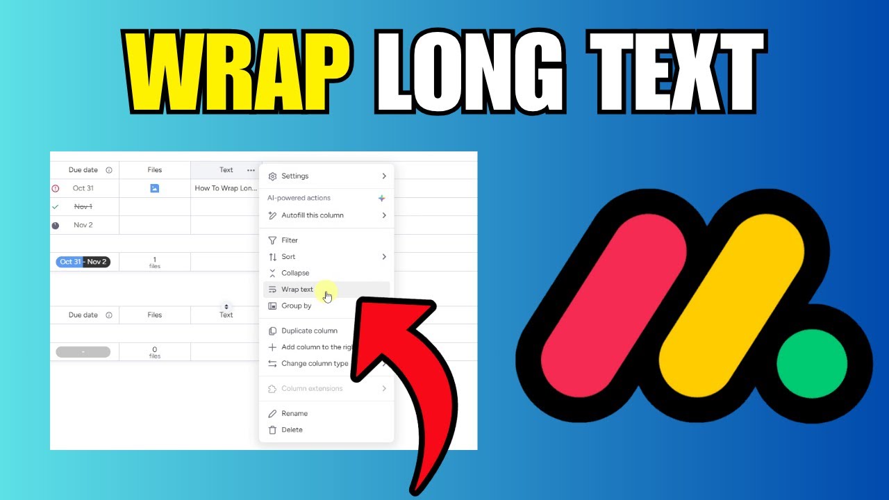How To Wrap Long Text in Monday.com - New Method - YouTube