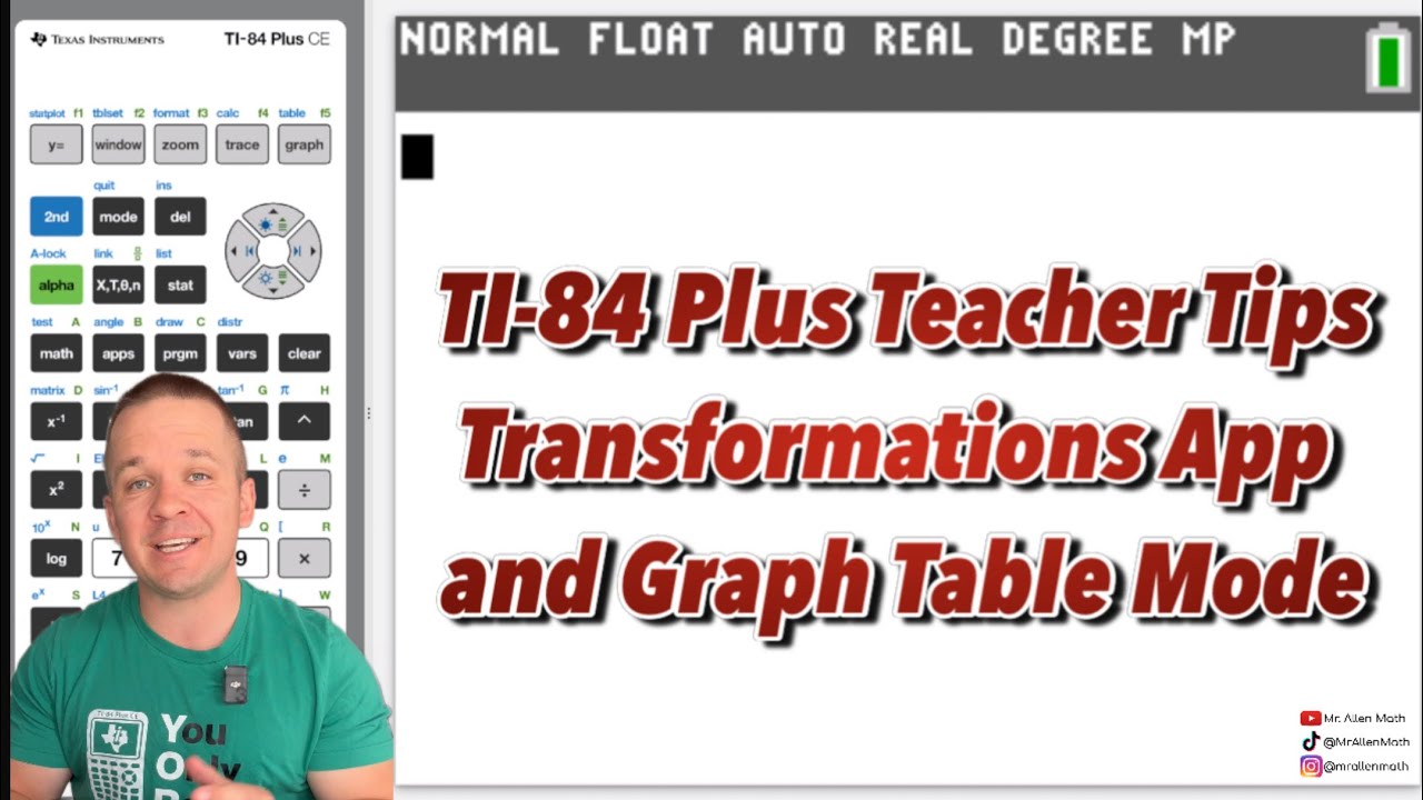 TI-84 Plus Teacher Tips - Transformations App and Graph Table Mode ...