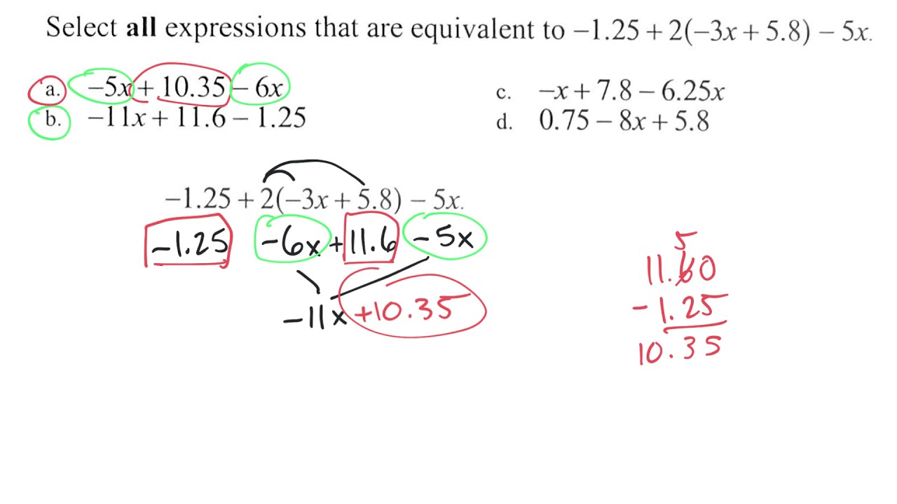Algebraic Expressions Practice with Distribution - YouTube