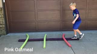 Balance beam pool noodle hurdles - Pink Oatmeal Shop