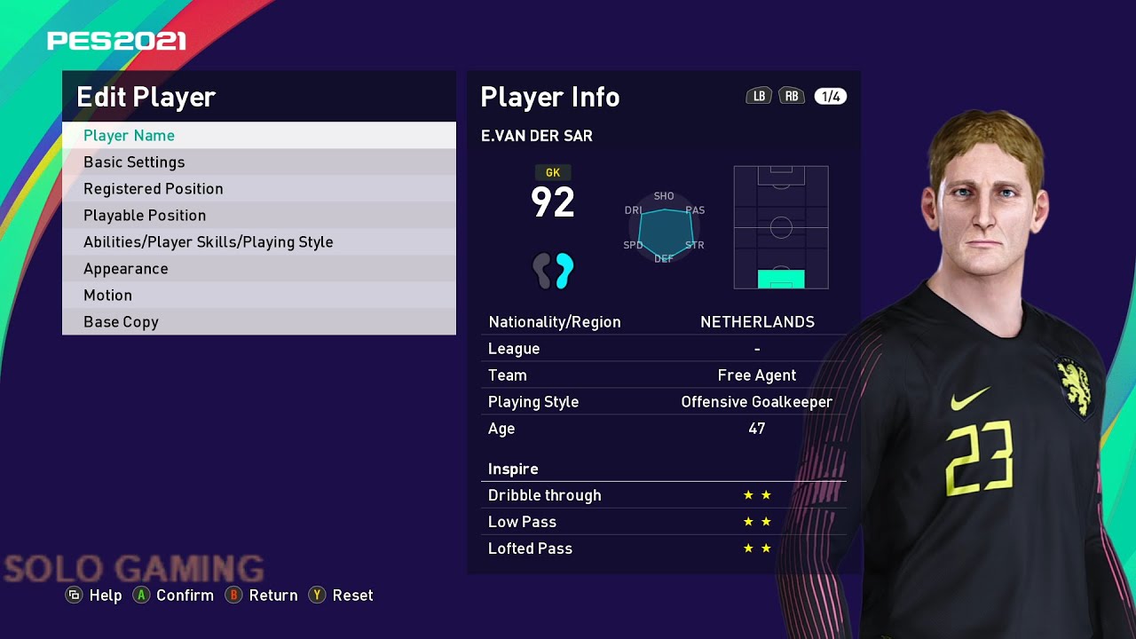 Van Der Sar Facebuild Tutorial Efootball PES 2021 How To Create Van Der Sar #pes21 - YouTube