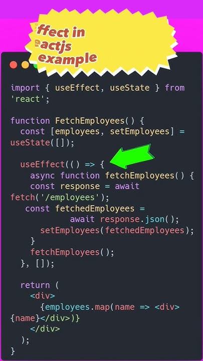 Useeffect React Hook Reactjs Example Reactjs Javascript Shorts