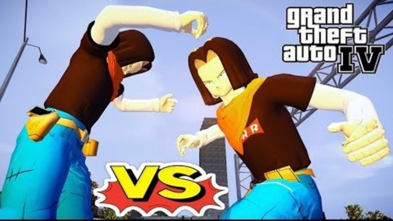 ANDROID 17 VS ANDROID 17 - DRAGON BALL FIGHT - GTA IV - YouTube