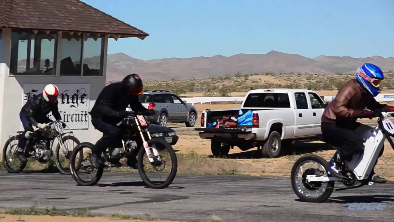 Fast electric race bicycle destroying gas bikes - YouTube