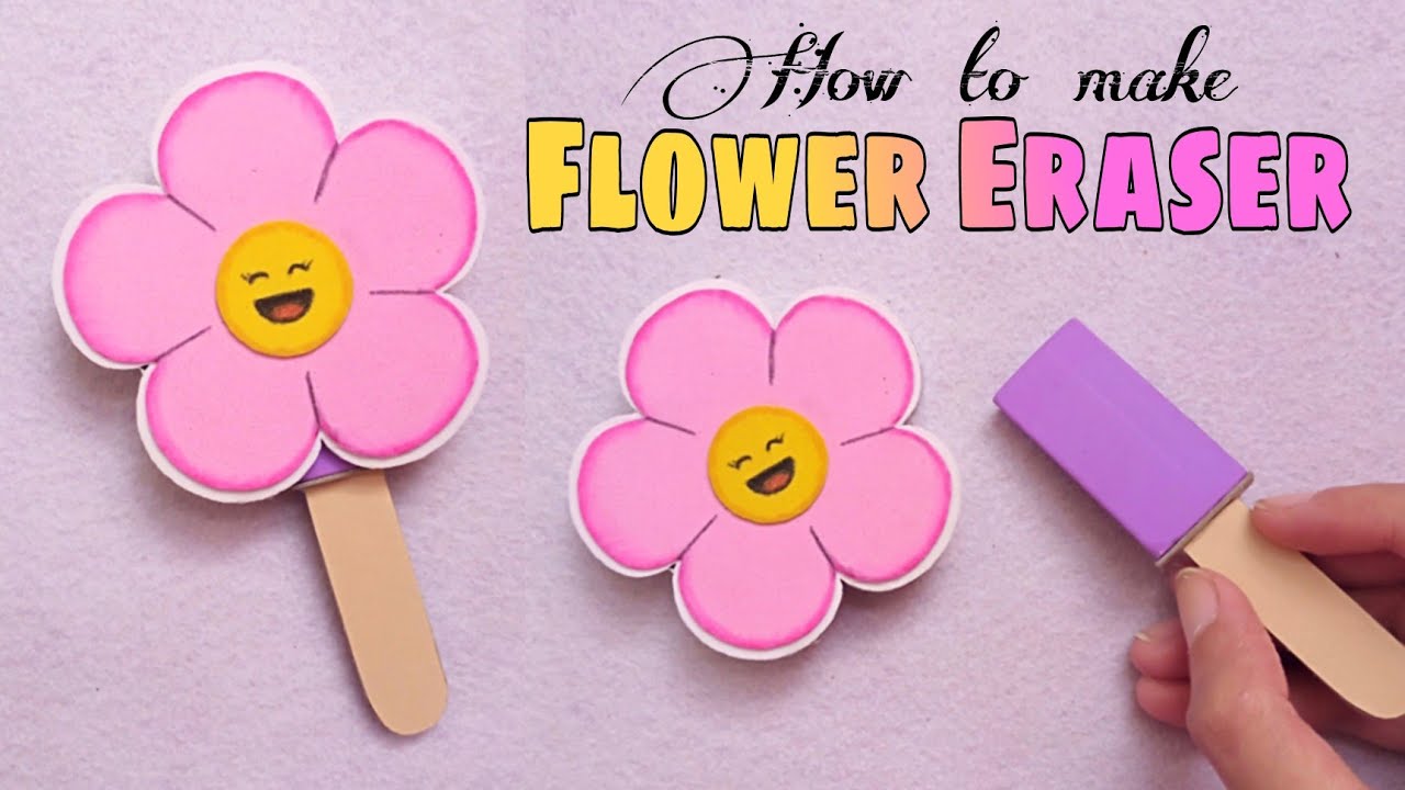 How to make Flower Eraser at Home | DIY Flower Eraser decoration ...