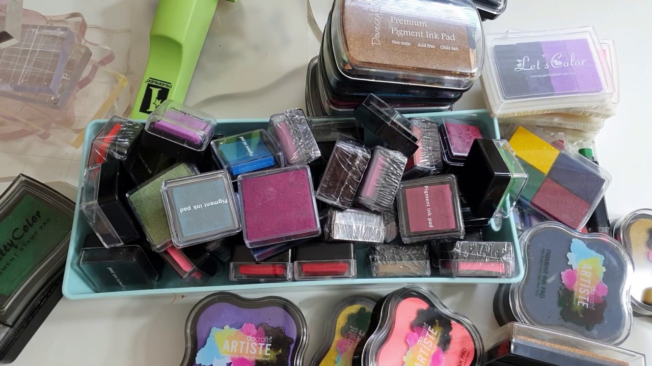Craft items destash #2 ink pads and stamp blocks - YouTube