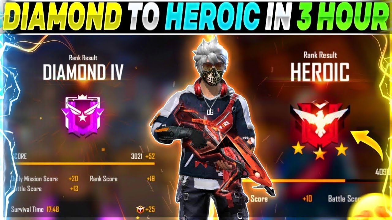 (BR-RANK) DIAMAND TO HEROIC // ROAD TO HEROIC RANK IN FREE FIRE ...