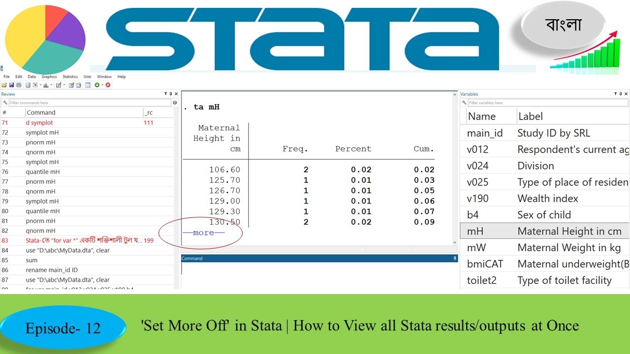 'Set More Off' in Stata | How to View all Stata results/outputs at Once ...